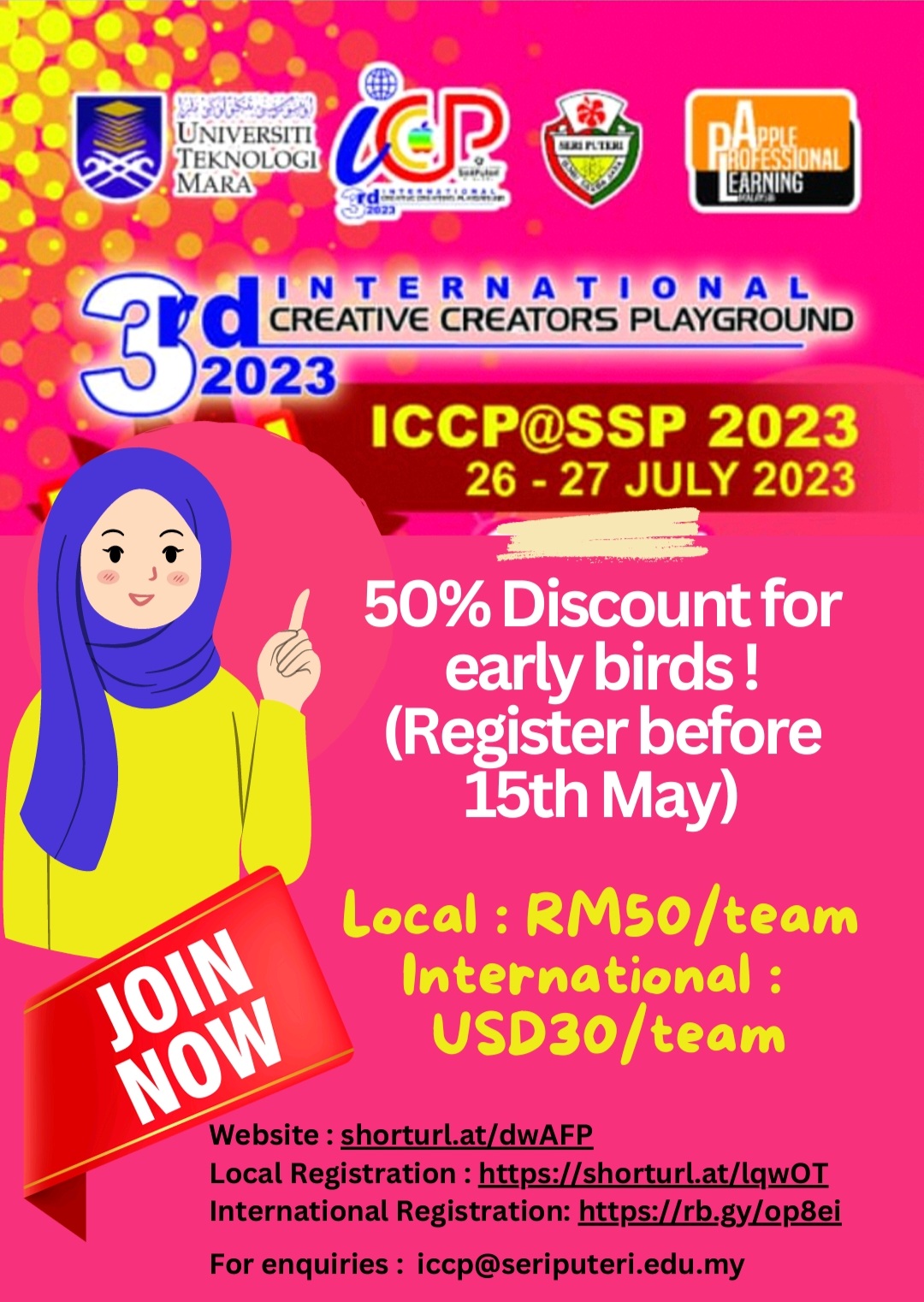 INTERNATIONAL CREATIVE CREATORS PLAYGROUND @SSP 2023 or iCCP 2023 | Sekolah Seri Puteri